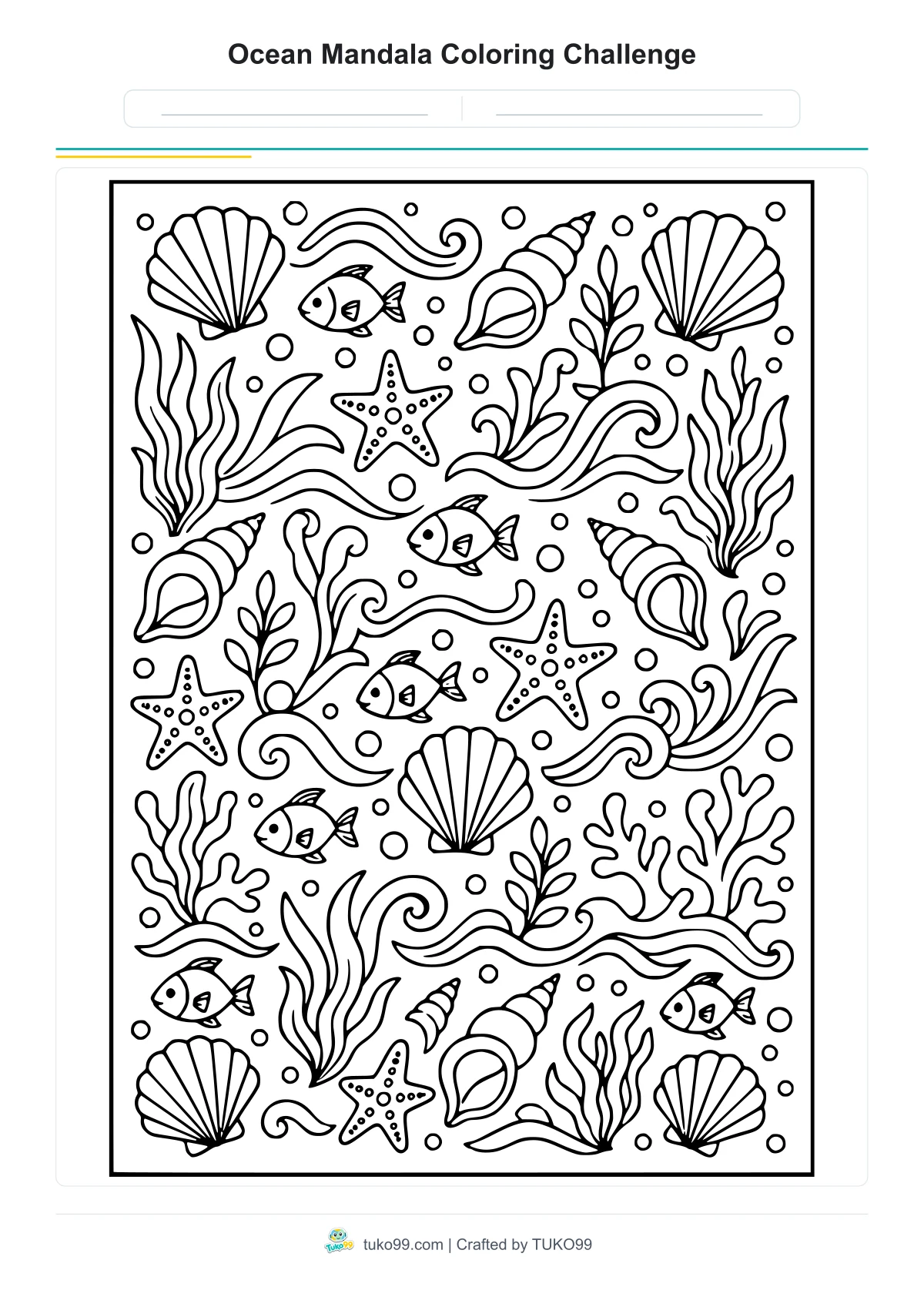 Ocean Mandala Coloring Challenge - TUKO99 – Kids Learning