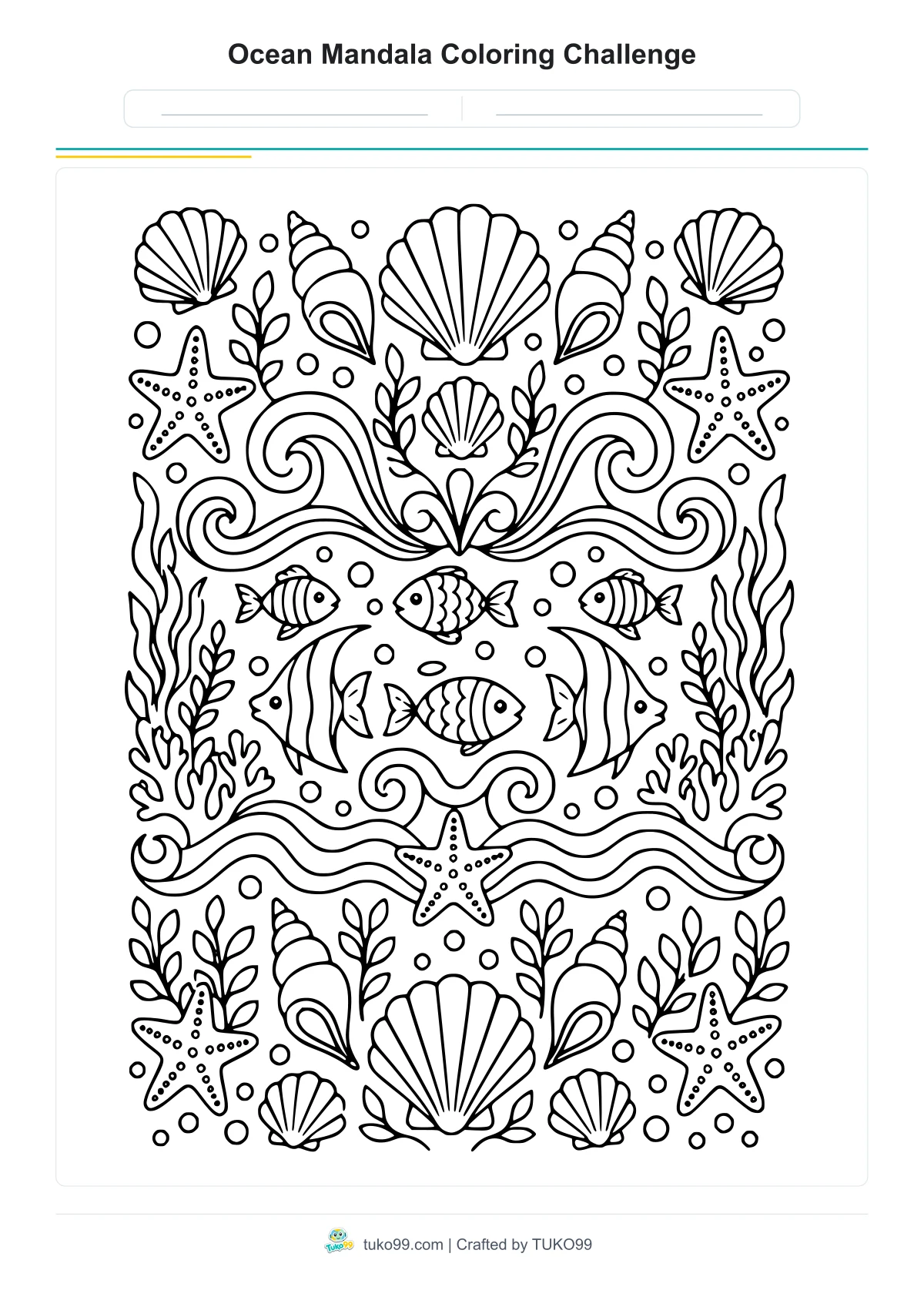Ocean Mandala Coloring Challenge - TUKO99 – Kids Learning